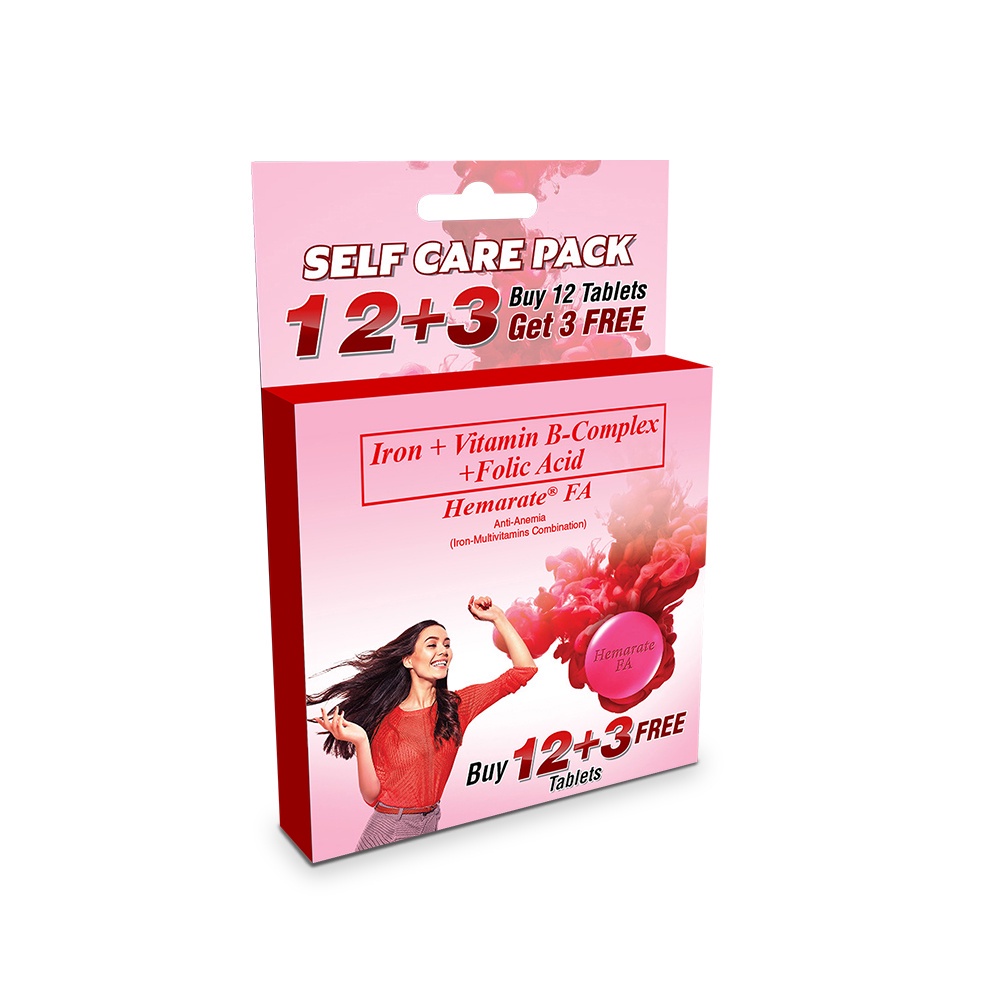 Hemarate FA 12+3 Self Care Pack (Treatment Of Iron-Deficiency Anemia ...