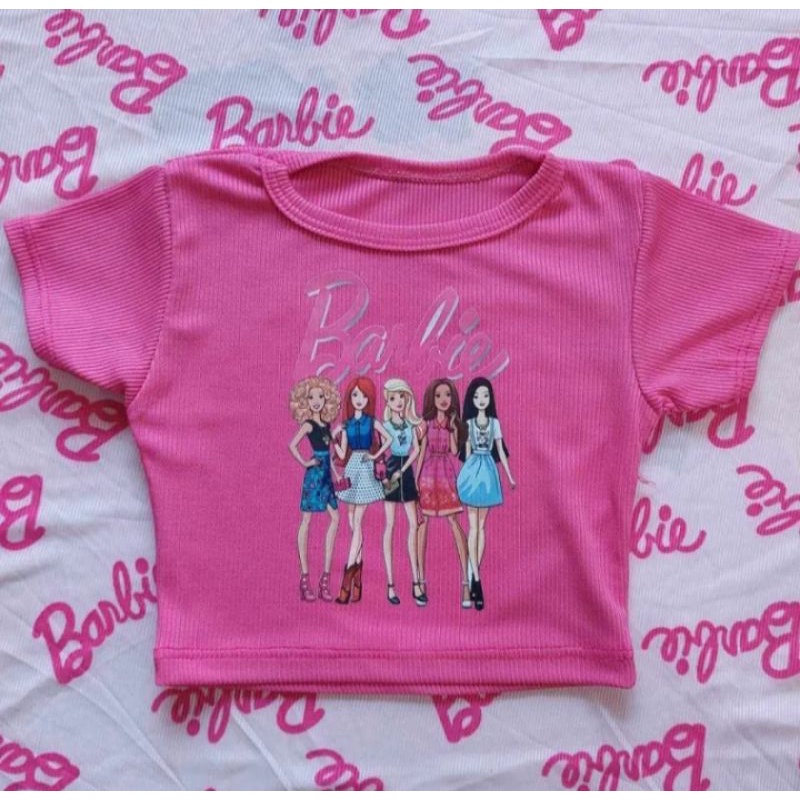 kids barbie crop top (DTF barbie print) 1-5yrs old | Shopee Philippines