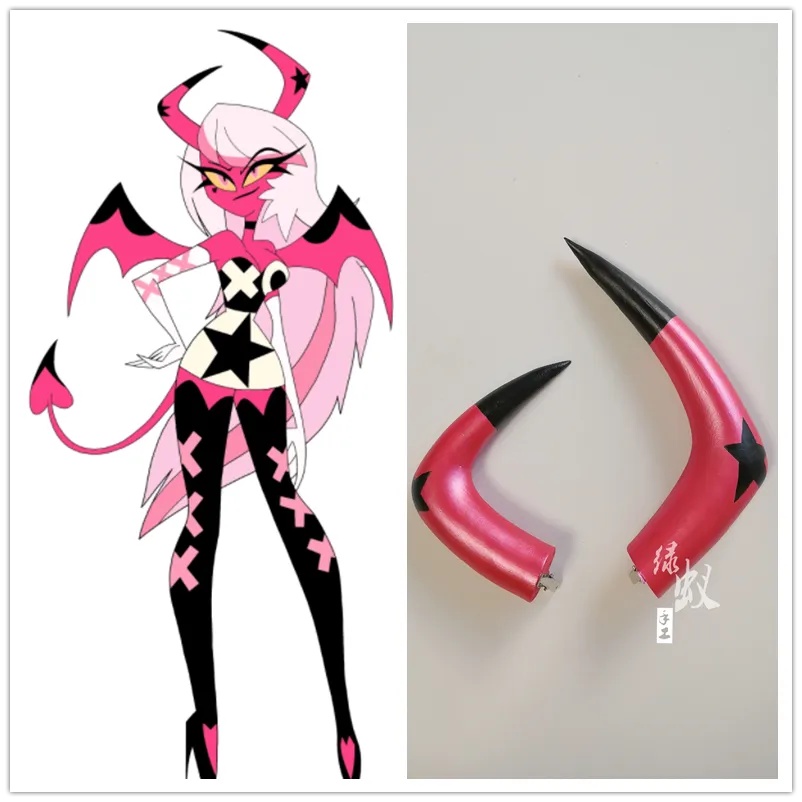 98V New Hazbin Cosplay Hotel Helluva Boss Verosika Mayday Cosplay Horns ...