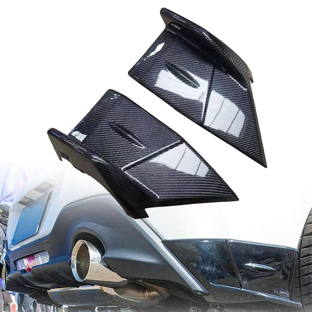 ☁Real Carbon Fiber Car Rear Diffuser Lip Splitter Bumper Flaps Spoiler ...