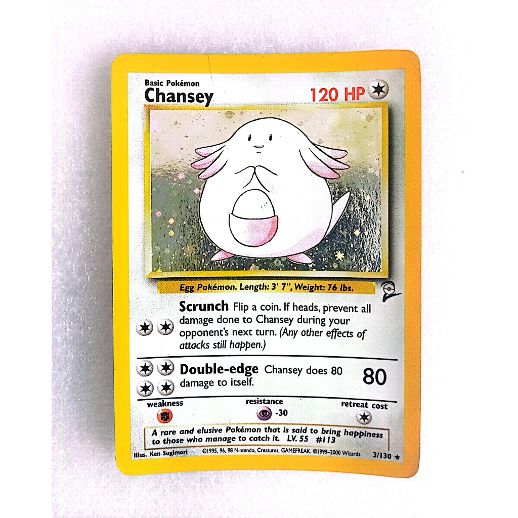 Pokemon TCG Chansey 3/130 Base Set 2 Holo Rare Vintage ENG | Shopee ...