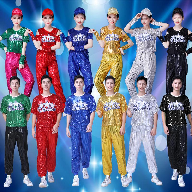 Modern dance costumes, sequined women s suits, summer adult male ...