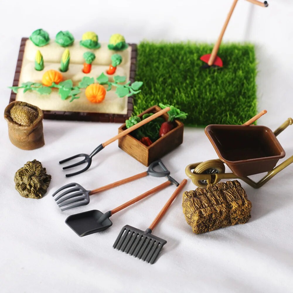 1 Set Miniature Outdoor Vegetable Farm Scale Model Dollhouse Farm ...