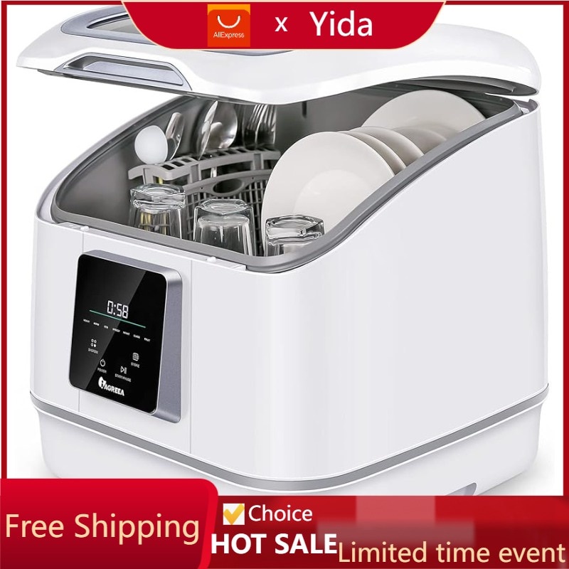 IAGREEA Portable Countertop Dishwasher, 7 Washing Programs Compact Mini ...