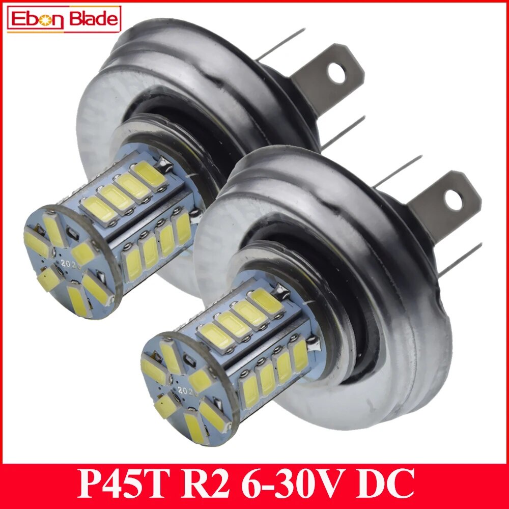 2 X R2 P45t LED Motorbike Moto Scooter Moped Headlight Bulb Hi/Lo Beam ...