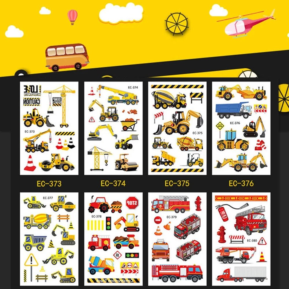20 kinds Automobile Vehicle Truck Temporary Cartoon Tattoo Kids ...