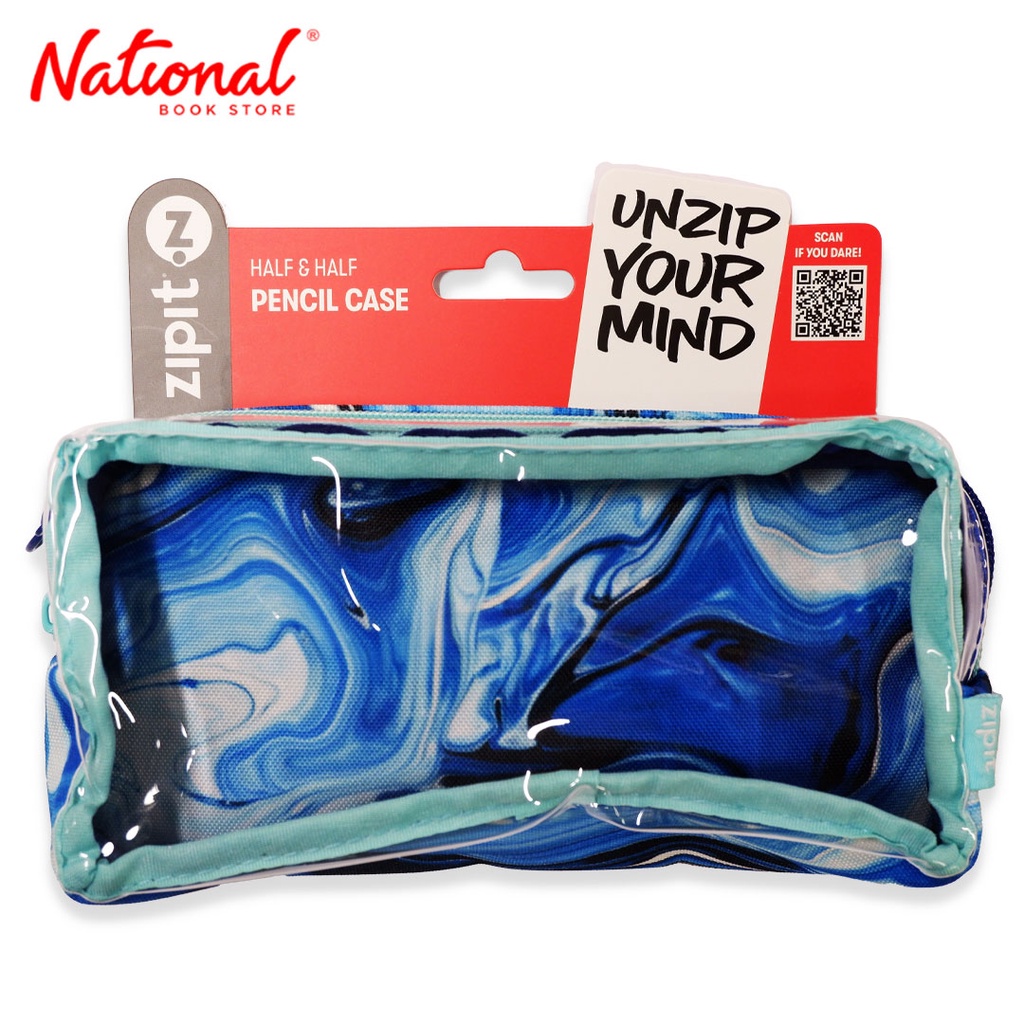 Zipit Pocket Pencil Case HNHPS-3 Blue Waves Half and Half - Cases ...