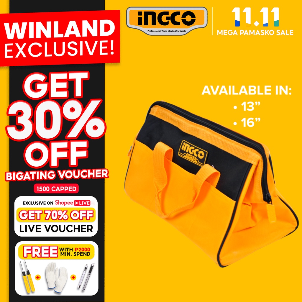 Ingco by Winland 13-16inch Tool Basket Tools Bag Storage Box Organizer ...