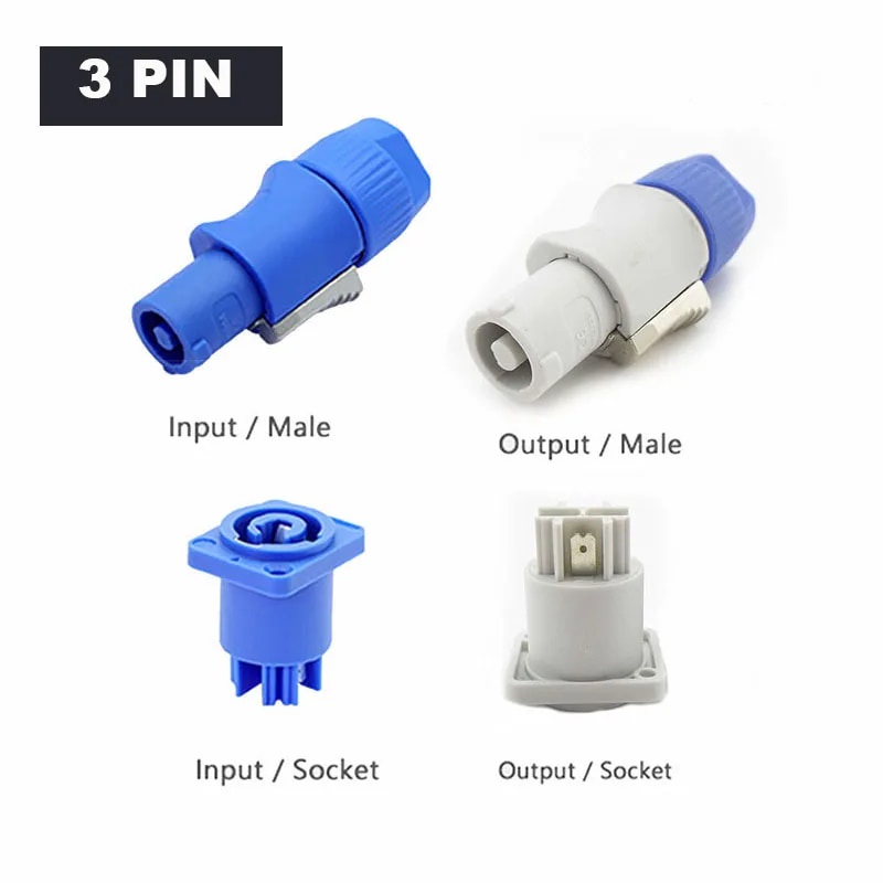 Powercon Connector Lockable Cable Connector Chassis Socket for Electric ...