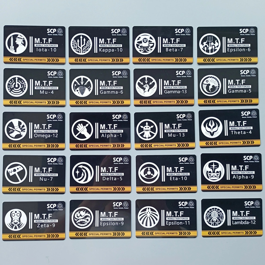 MTF Mobile Task Forces SCP Foundation Secret GUARD Cosplay Card ...