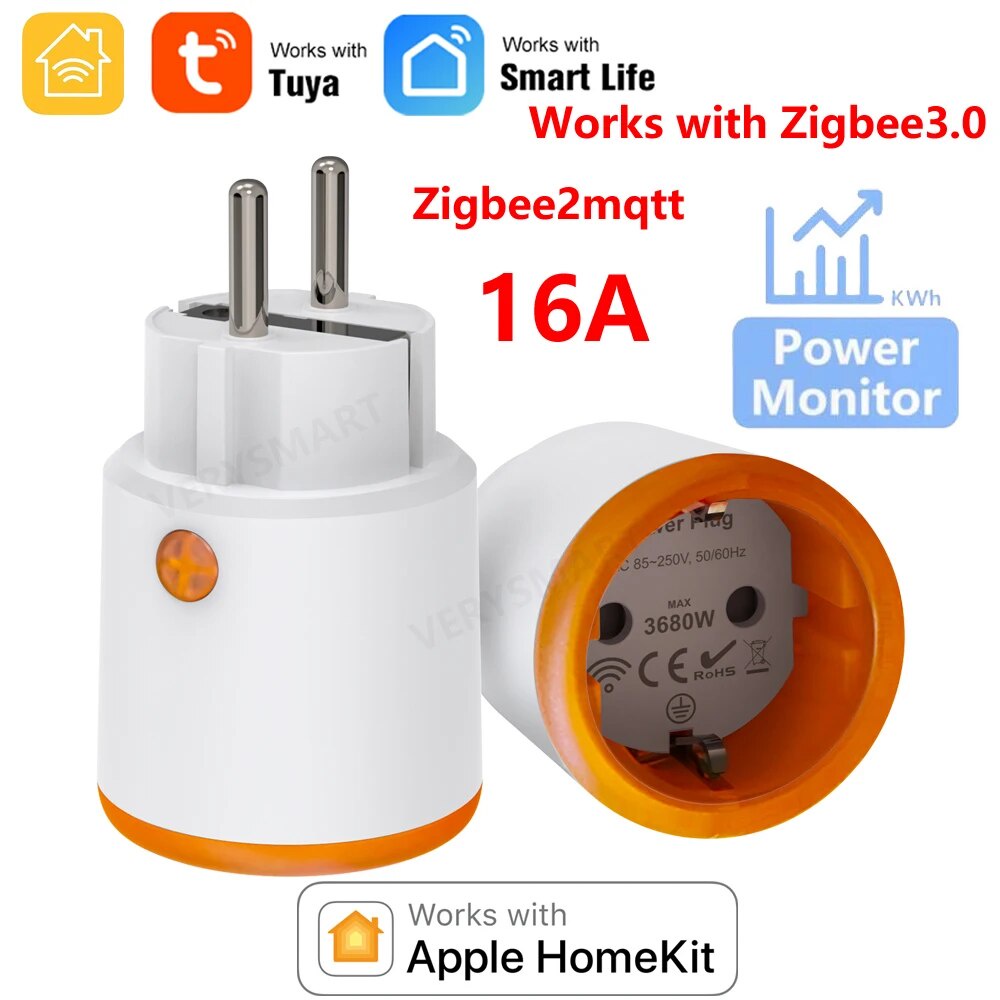 Works with HomeKit ZigBee Plug 16A EU Smart Socket Power Outlet Apple ...