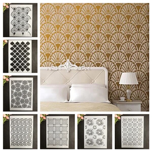 A4 Size DIY Craft Wall Stencil for Painting on Wood,Fabric,Walls Art ...