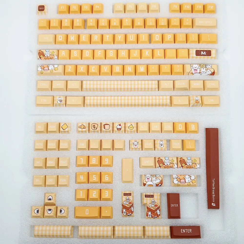 ☄Custom Bread Theme Keycap Original Design KCA Profile DYE Subbed ISO ...