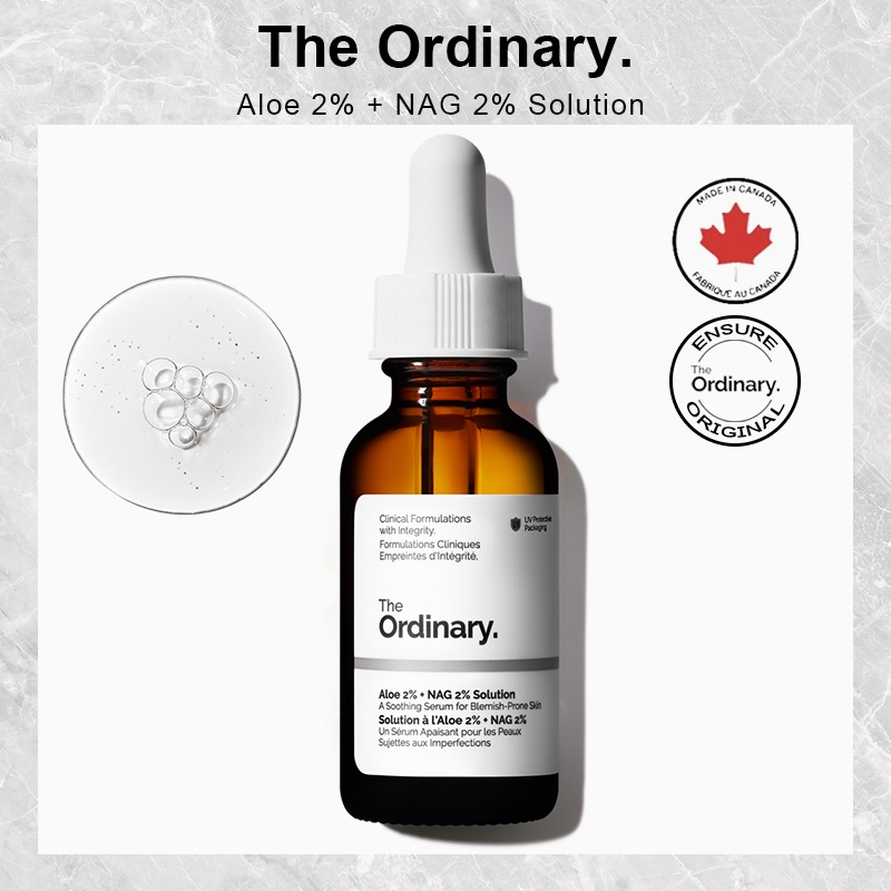 The Ordinary Aloe 2% + NAG 2% Solution face serum A soothing solution for post-acne marks ...