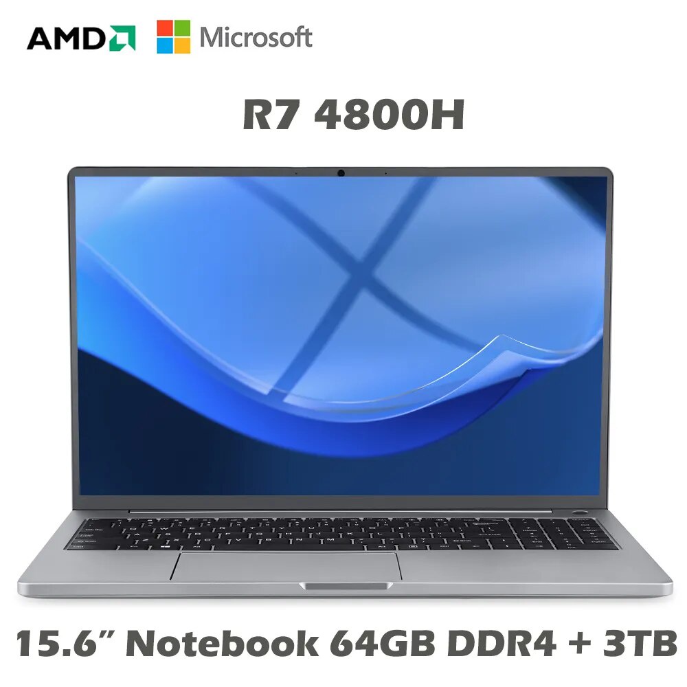 유Super Max RAM 64GB + 3TB SSD 15.6 Inch Laptop Metal Ultrabook AMD ...
