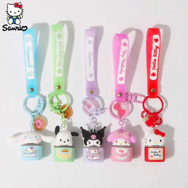 ⓛKawaii Sanrio Keychain Sanrio Characters Can Series Keyring Dolls ...
