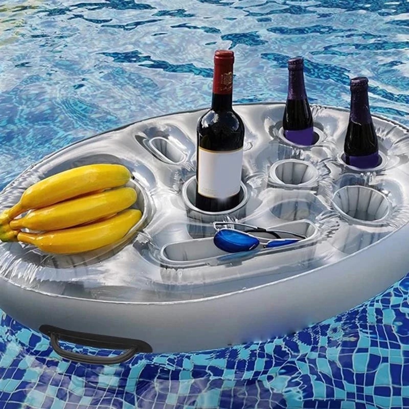 Inflatable Floating Row Swimming Pool Float Food Beer Tray Pool Air ...
