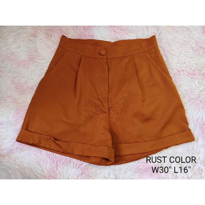 HIGH WAIST SHORT RUST COLOR (M) | Shopee Philippines