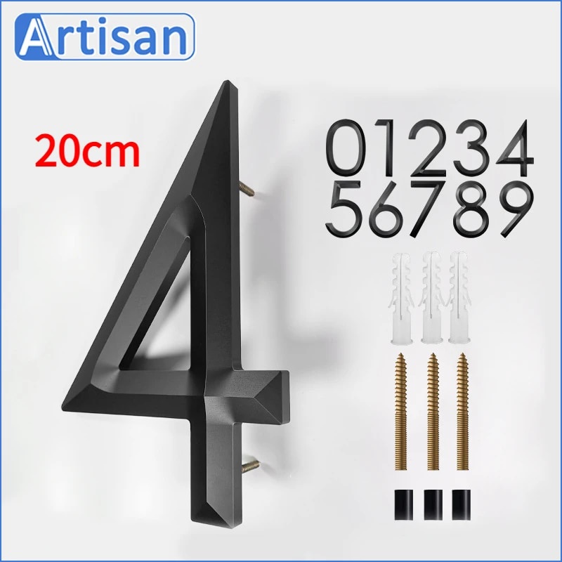8 Inch Big House Number Outdoor 20cm Door Number Signs Digital Door ...