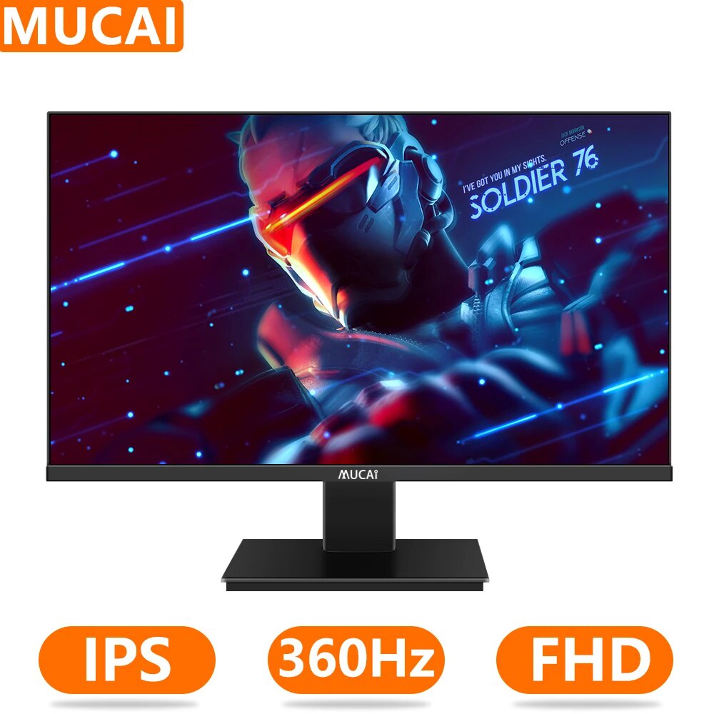MUCAI 24.5 Inch Gamer Monitor 360Hz LCD Display HD Desktop PC Computer Screen IPS Panel Not ...