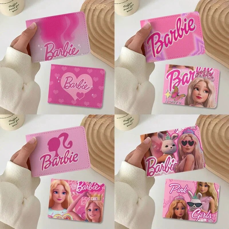 Kawaii Barbie ID Card Holder Anime Cartoon Multi-layer Storage Bag ...