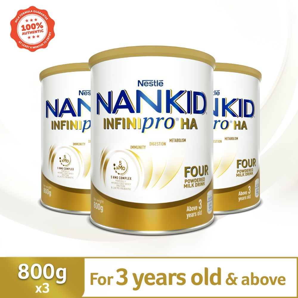 NANKID Infinipro HA Four Powdered Milk For Children Above 3 Years Old 2.4 kg [800g x 3] | Shopee ...