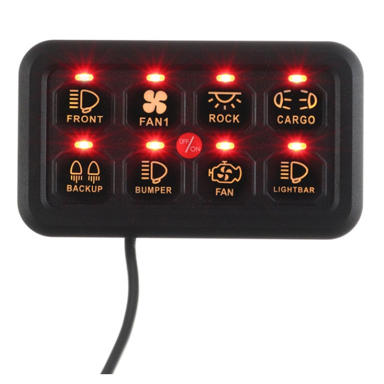 Universal LED Car 12V Switch Panel Control Relays System Kits 8 Gang ...