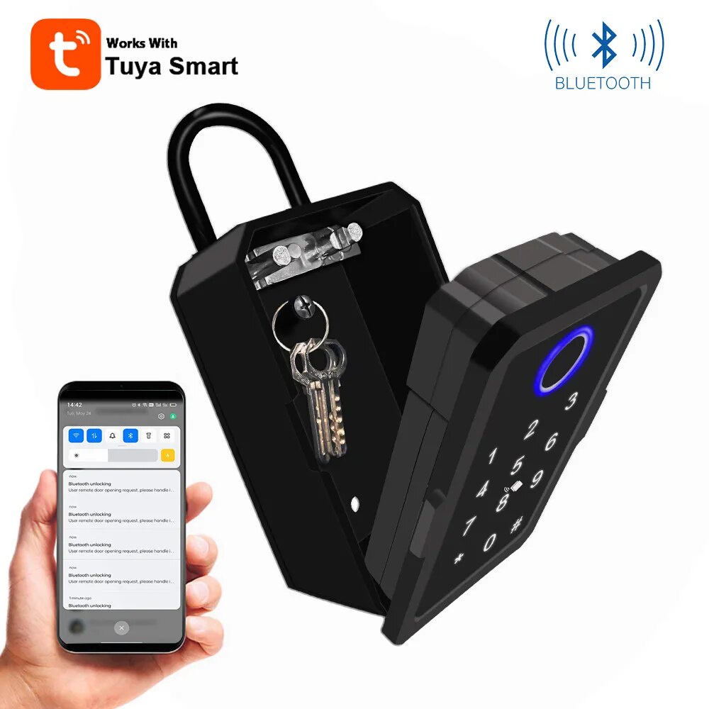 Tuya Smart Key Box Fingerprint Safe Storage Lock Key Digital Security ...