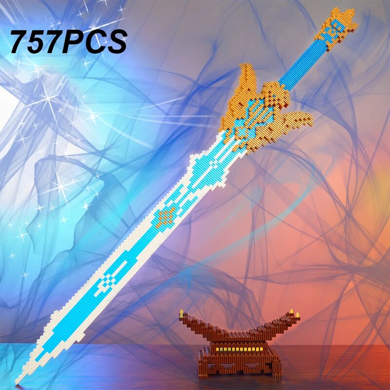 757PCS Samurai Sword Building Blocks Classic Anime Ninja Knife Sword ...