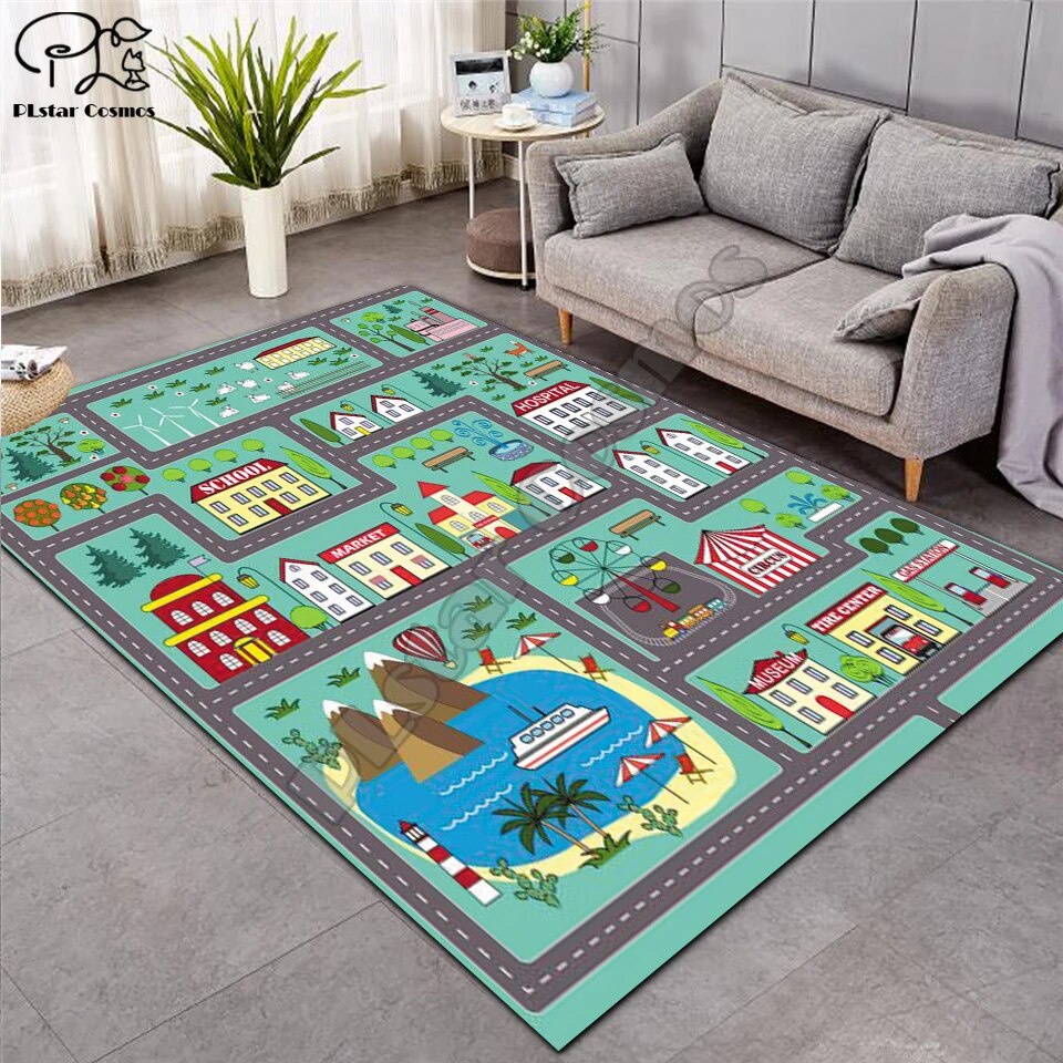 Crawling mat Fantasy fairy Cartoon Kids Play Mat Board Game mat map ...