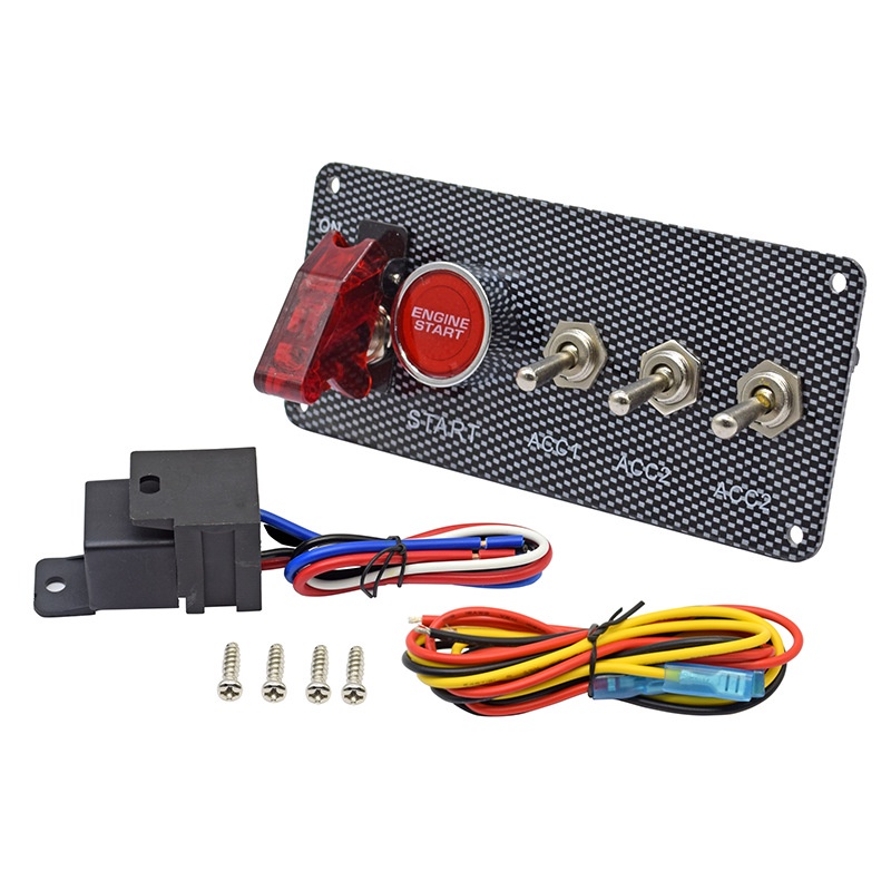 5 in 1 Car Engine Start Push Button LED Toggle DC 12V Racing Car ...