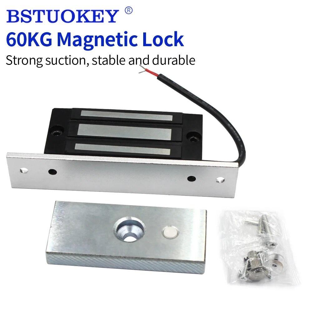60KG 130Lbs Electric Magnetic Lock Side Mount/Embedded Mount Wood Glass ...