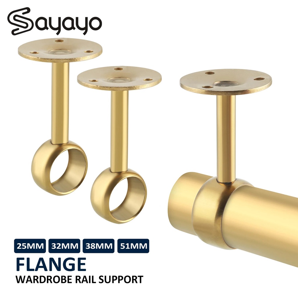 25/32/38/51mm Wardrobe Hanger Pipe Bracket Steel Flange Tube Holder for ...