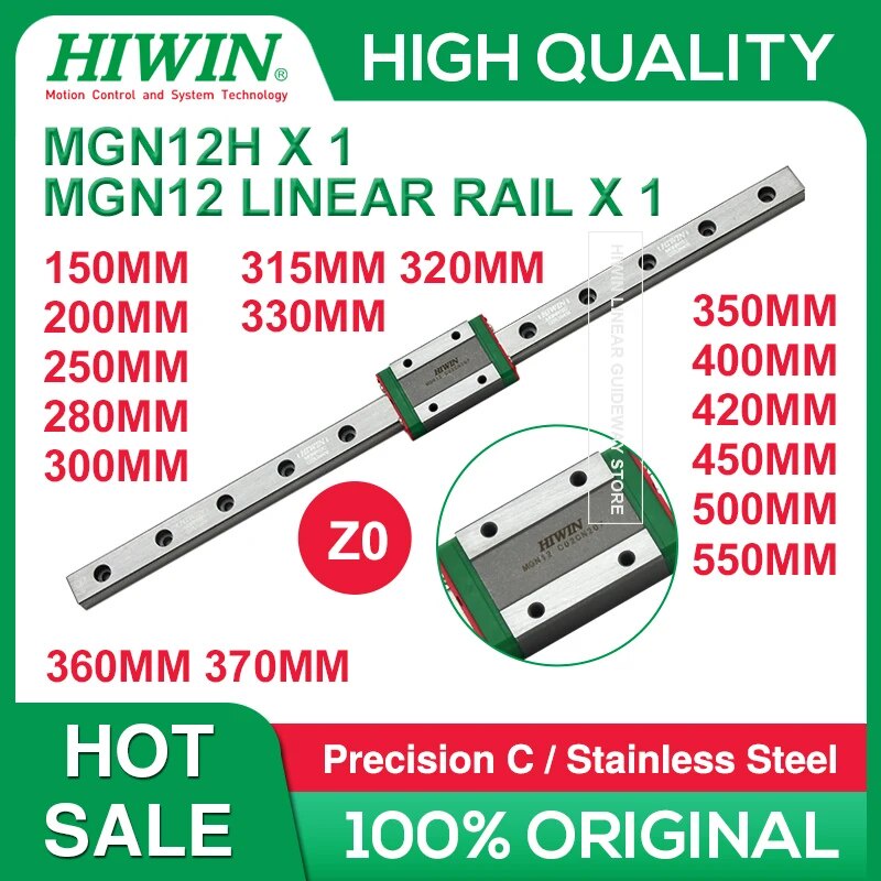 Hiwin MGN12H MGN12 Linear Guides Rail 200 250 280 300mm 320 330mm 350mm ...
