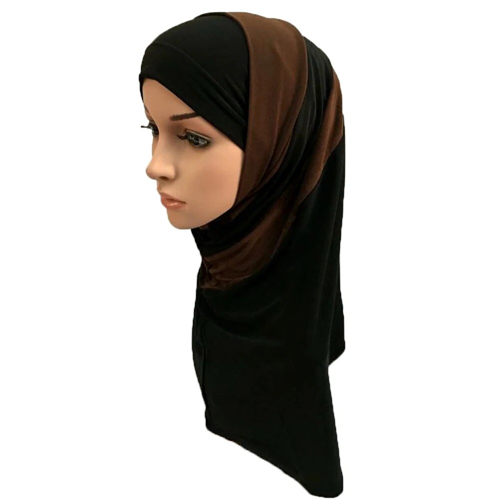 03n Muslim Women Girls Hijab Two Pieces Amira Islam Hijab Cap Islamic