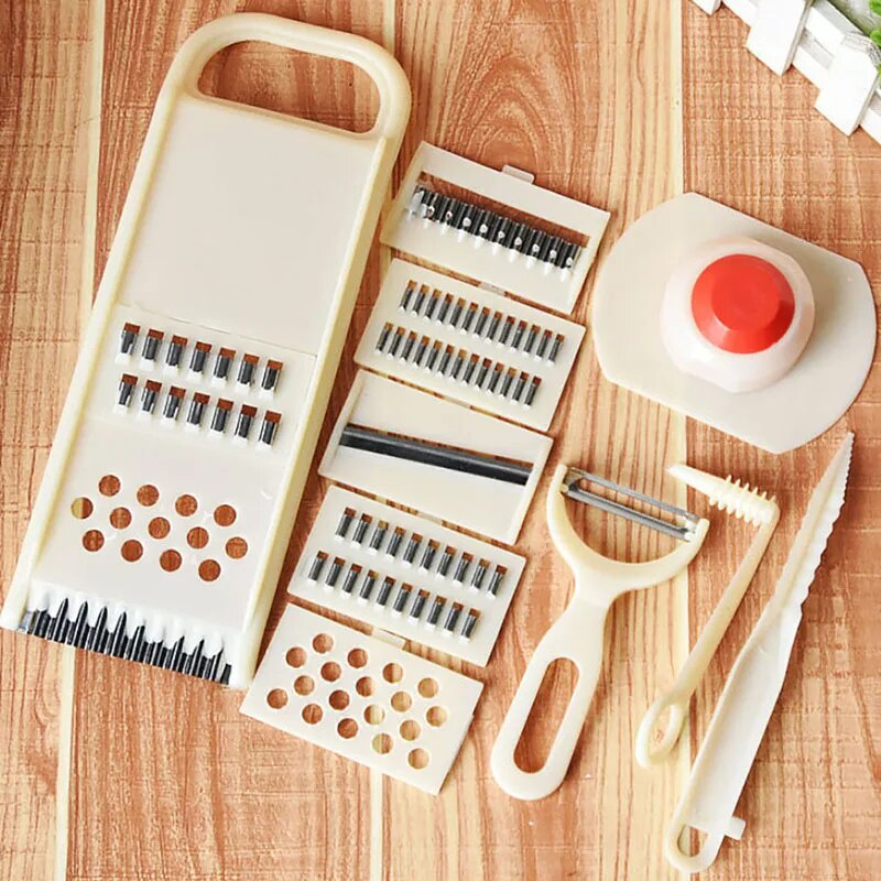 11 Pcs/Set Vegetable Grater Corrugated Net Chopper Cutter Wave Knife ...