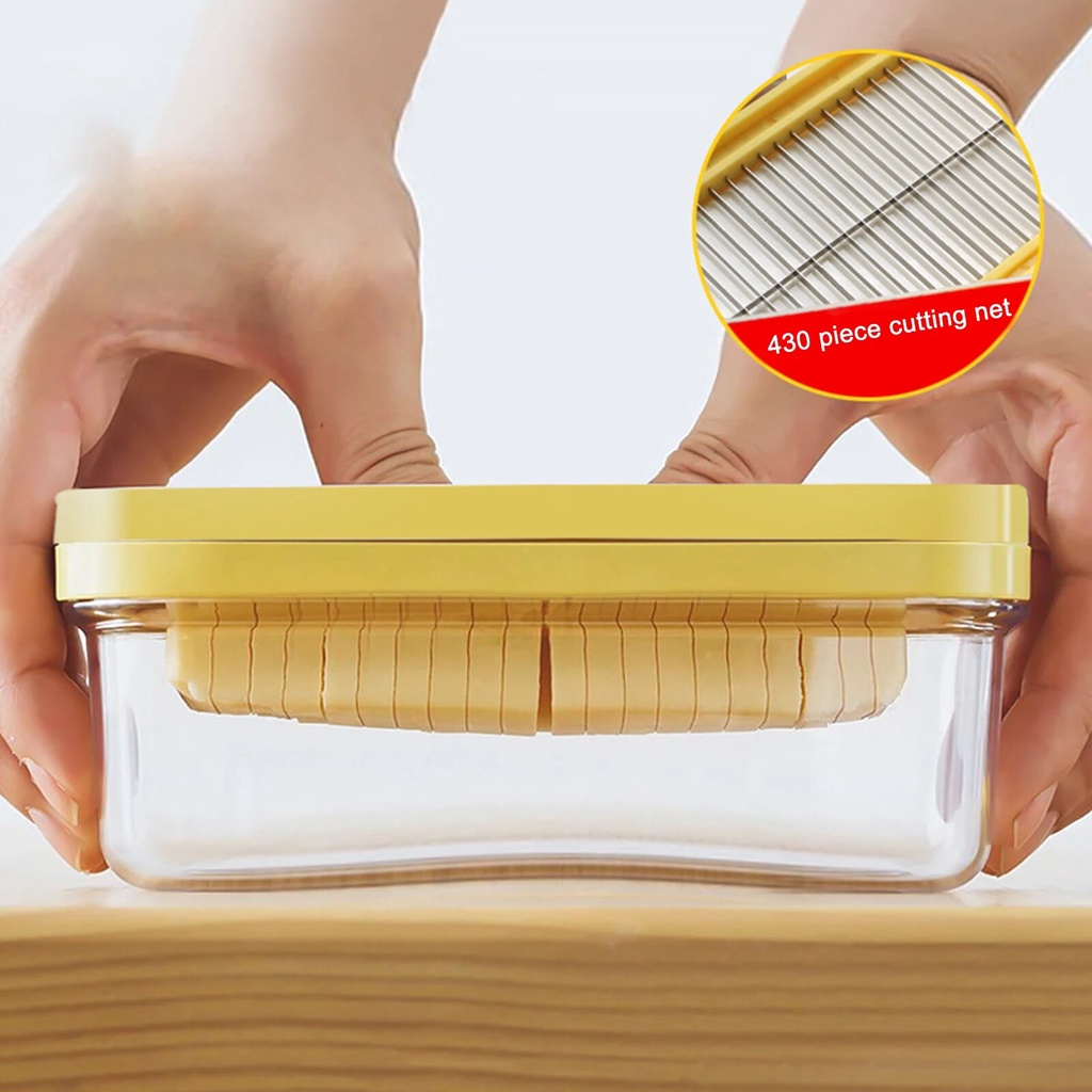 Stainless Steel Butter Slicer Cutter With Lid Butter Container Butter ...
