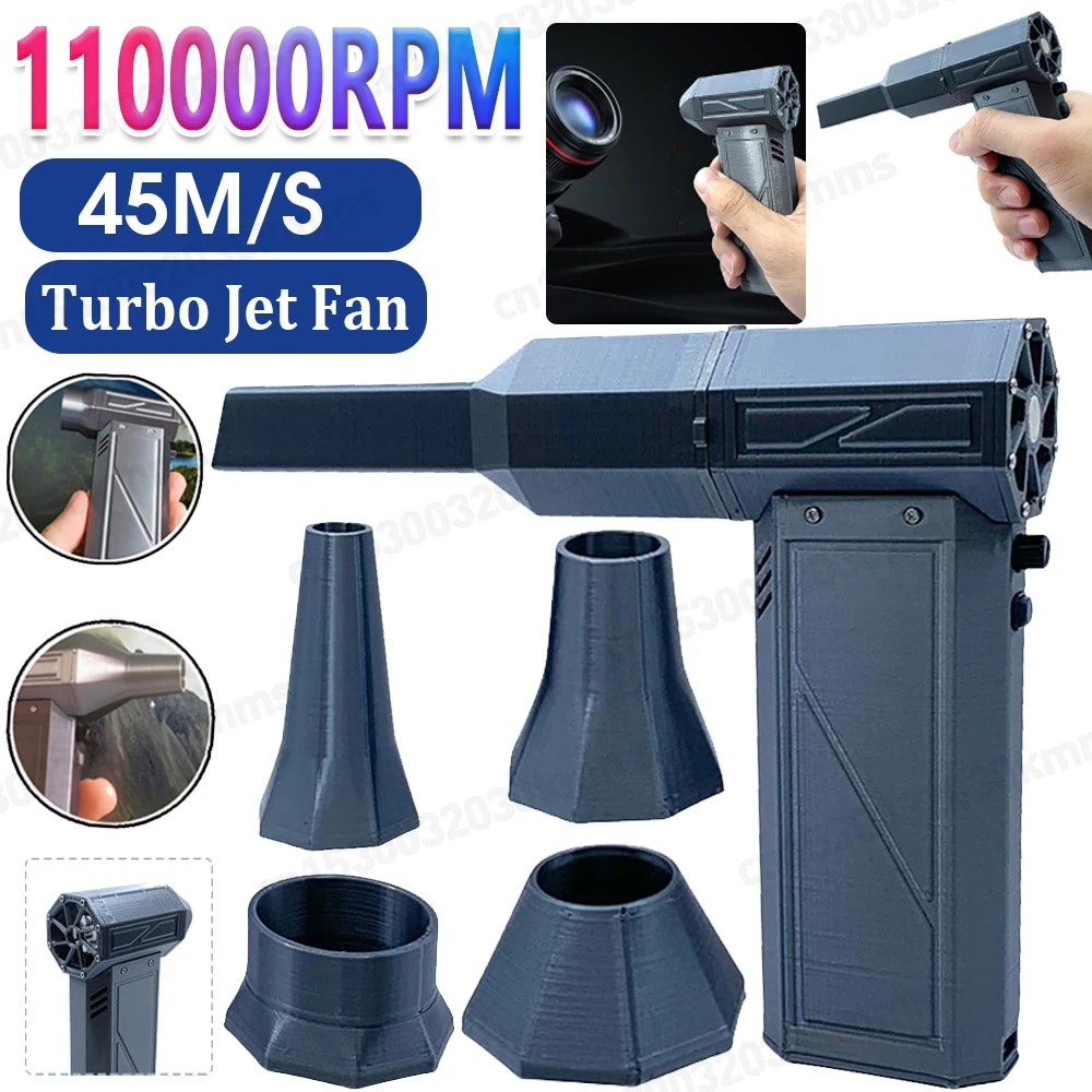 유110000RPM Turbo Jet Fan Brushless Motor Type C Rechargeable Duct Fan ...