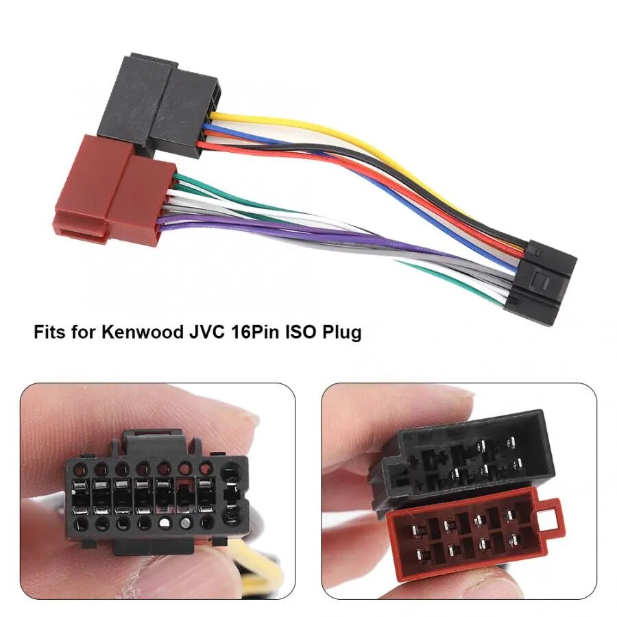 16 Pin ISO Bus Female Wiring Harness Connector Adapter Cable Fits for ...