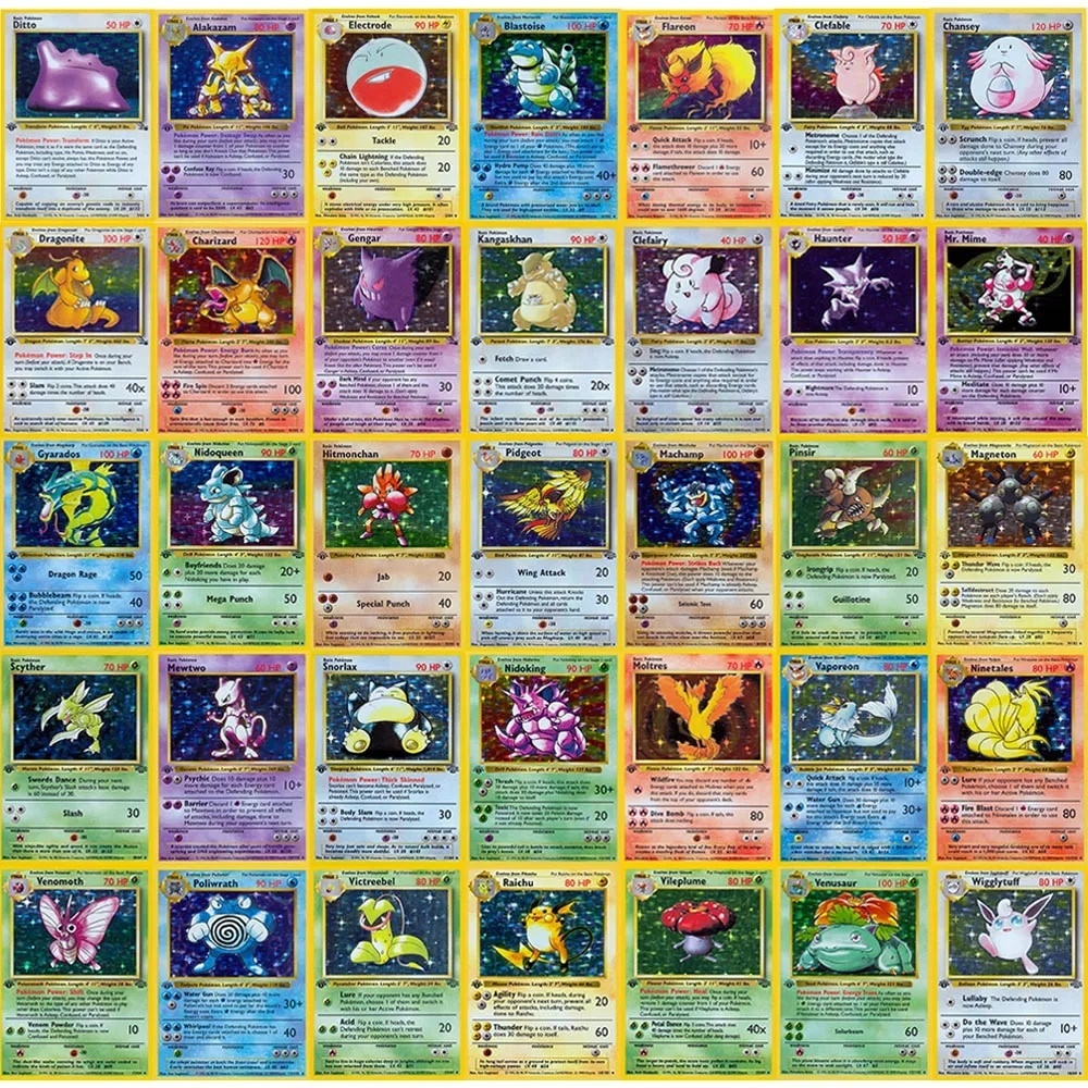 Pokemon 1996 1st Edition Basis Set Foil Flash Charizard Pikachu ...
