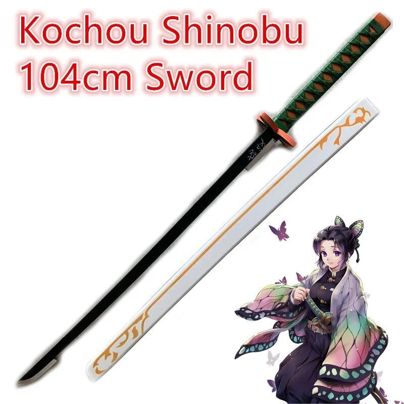 104cm Demon Slayer Cosplay Sword 1:1 Kochou Shinobu White Sword Anime ...