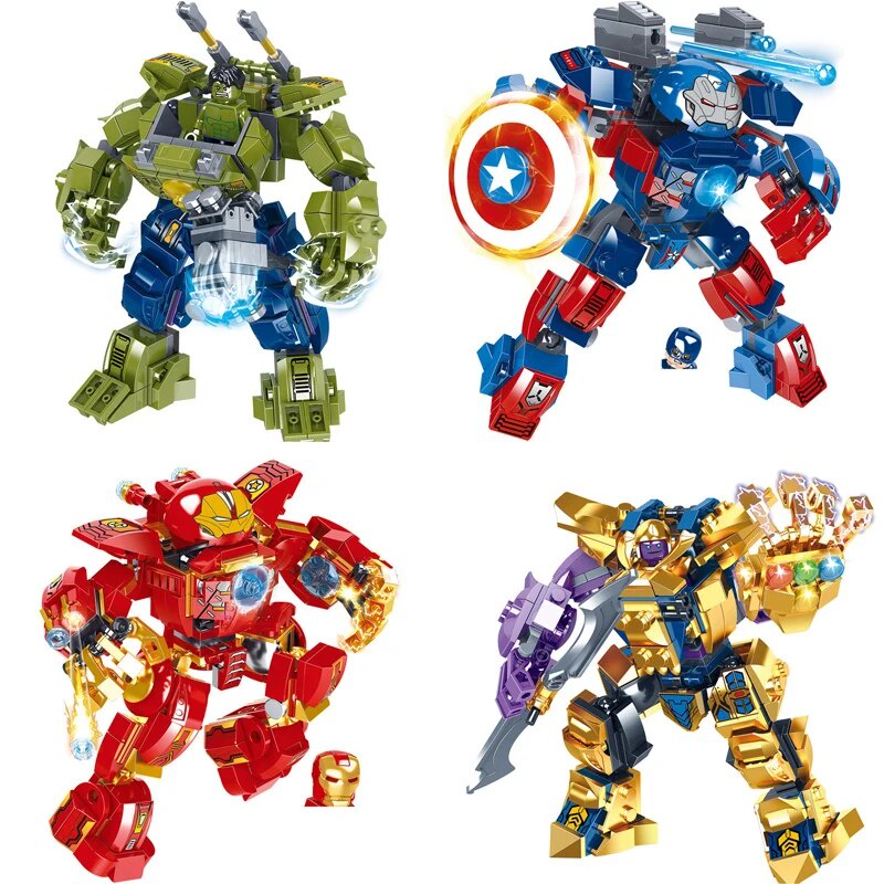 Marvel Superhero Hulk Armor Spider Man Thanos Captain Iron Mecha ...