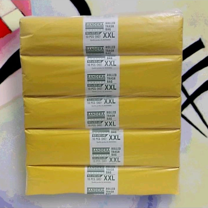 TRASH BAG XXL 18.5x18.5x40 inches (100 pcs) (10 pcs per roll) (10 rolls ...