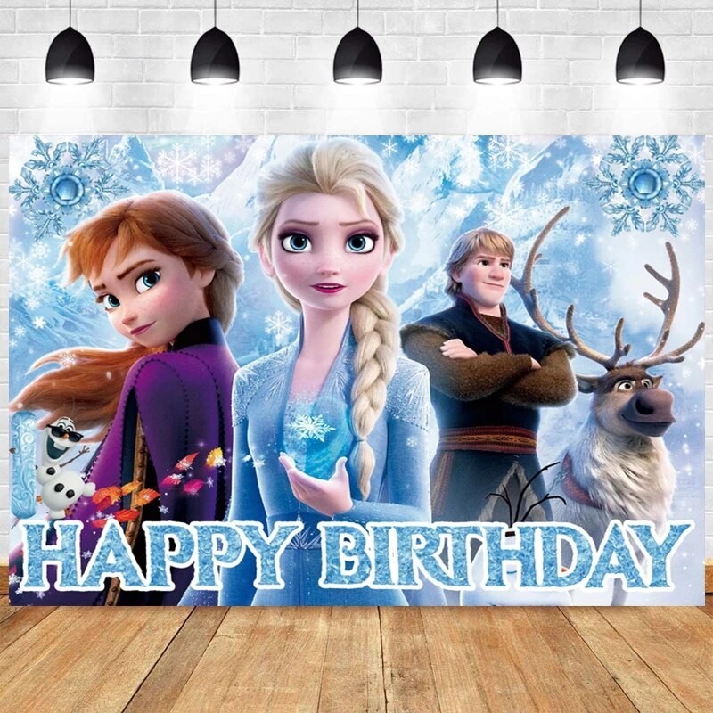 23R Frozen 2 Party Backdrops Curtain Photobooth Background Cloth ...