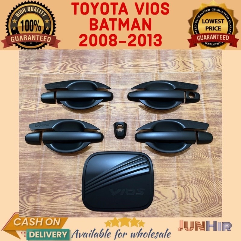 TOYOTA VIOS DOOR HANDLE BOWL GAS TANK COVER MATTE BLACK 2008 2009 2010 2011 2012 2013 Batman Gen ...