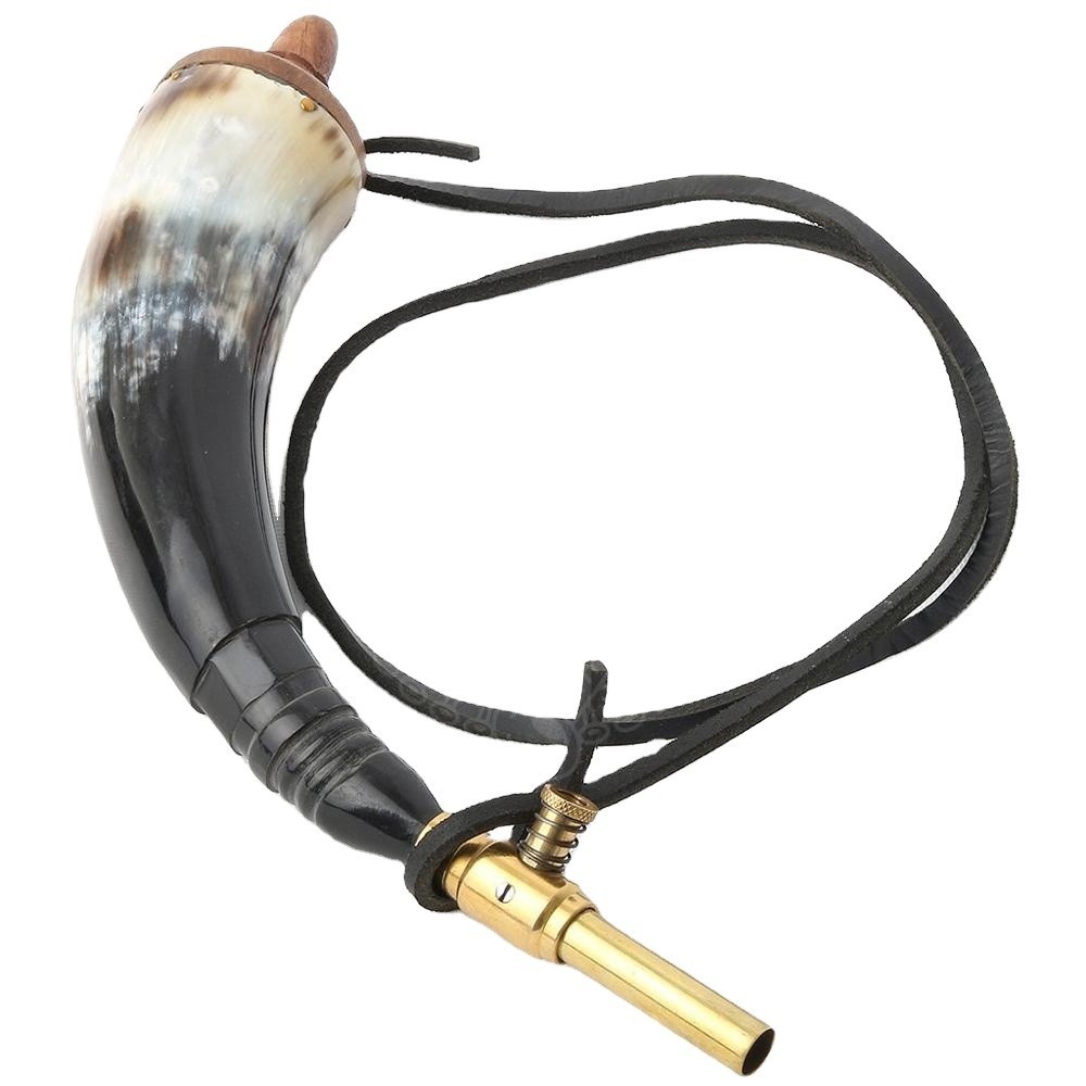 Custom made natural buffalo drinking horn , blowing horn and powder ...