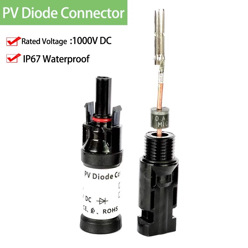 ≈PV Diode Connector 1000V DC 10A/15A /20A/30A Photovoltaic Fuse Diode ...