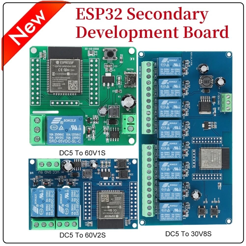 ๑1/2/8 Channel ESP32 WIFI Bluetooth BLE Relay Module AC90-250V/DC5-30V Power Supply ESP32 ...