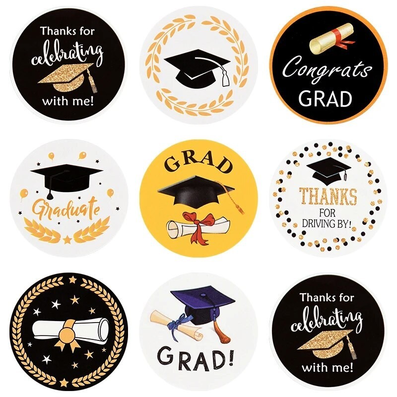 120Pcs Congrats Sticker Graduation Party Decoration Gift Label Stickers ...