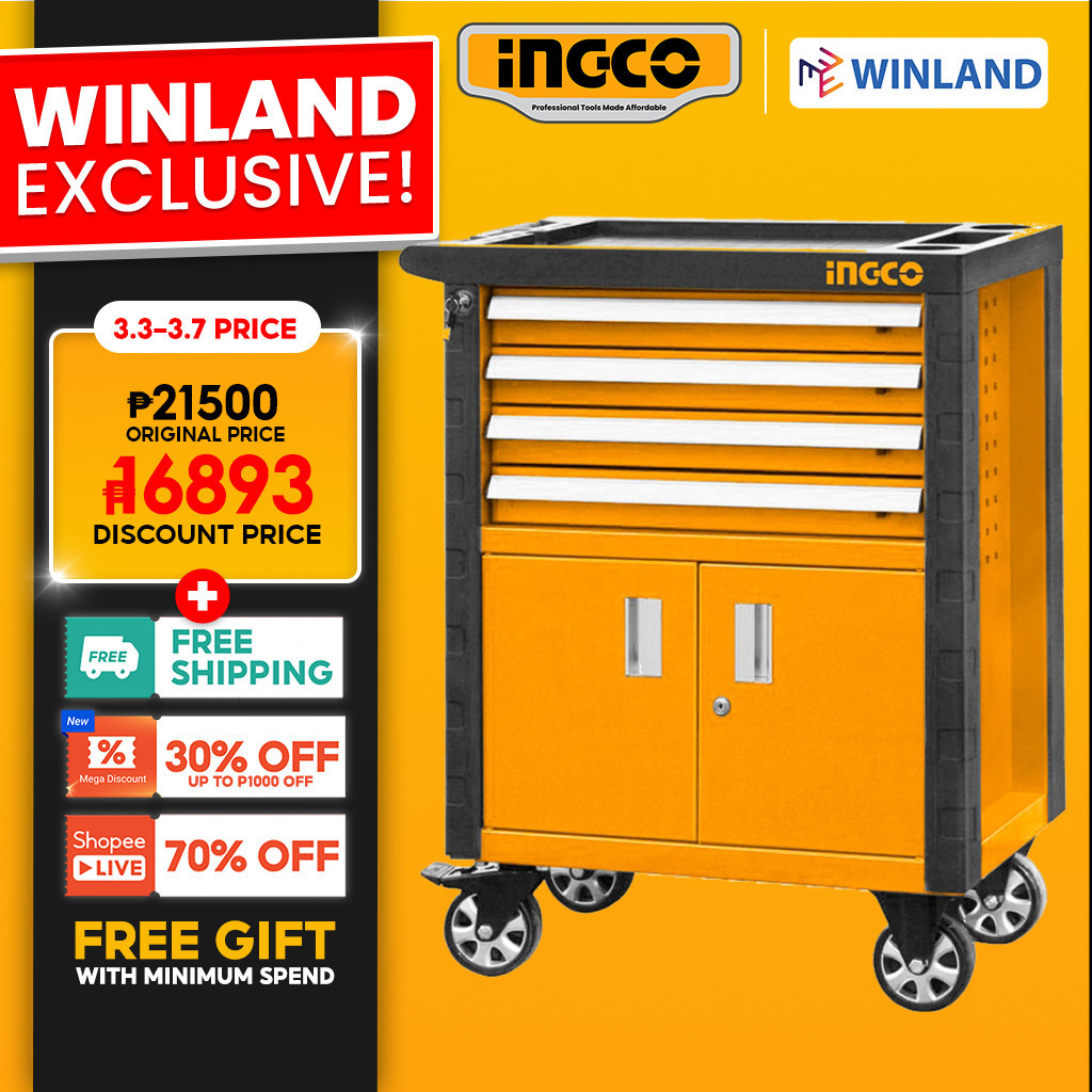 Ingco by Winland Roller Tool Cabinet Organizer with 4pcs Drawers ...